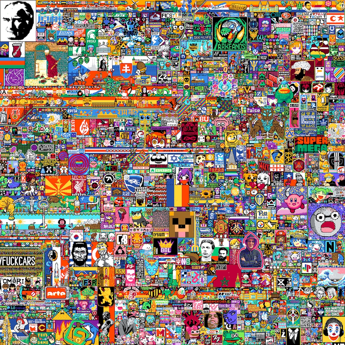 R/place Reddit Rplace Ver.1 2022 Wall Art Canvas Print Poster - Etsy
