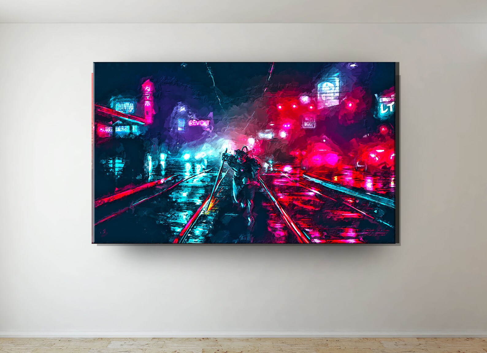 Cyberpunk Night City Blade Runner Man With Neon Design Oil | Etsy