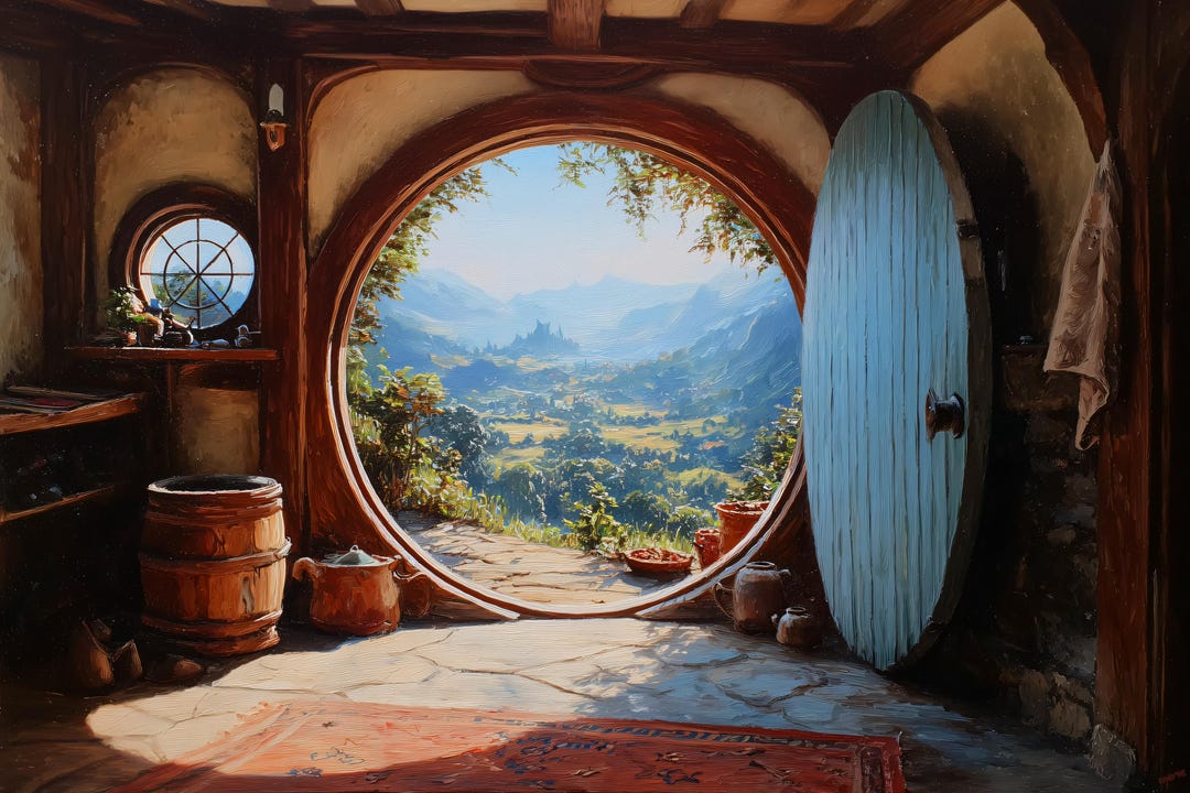 The Lord of the Rings "hobbit's Shire Doors" Landscape Fan Art Oil ...