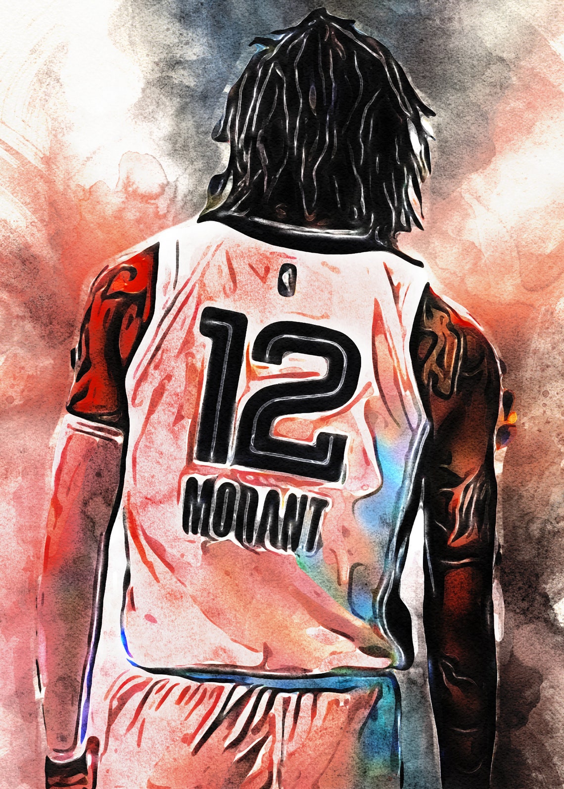 Ja Morant Oil Paint Design Canvas Print Wall Art Poster Nba - Etsy