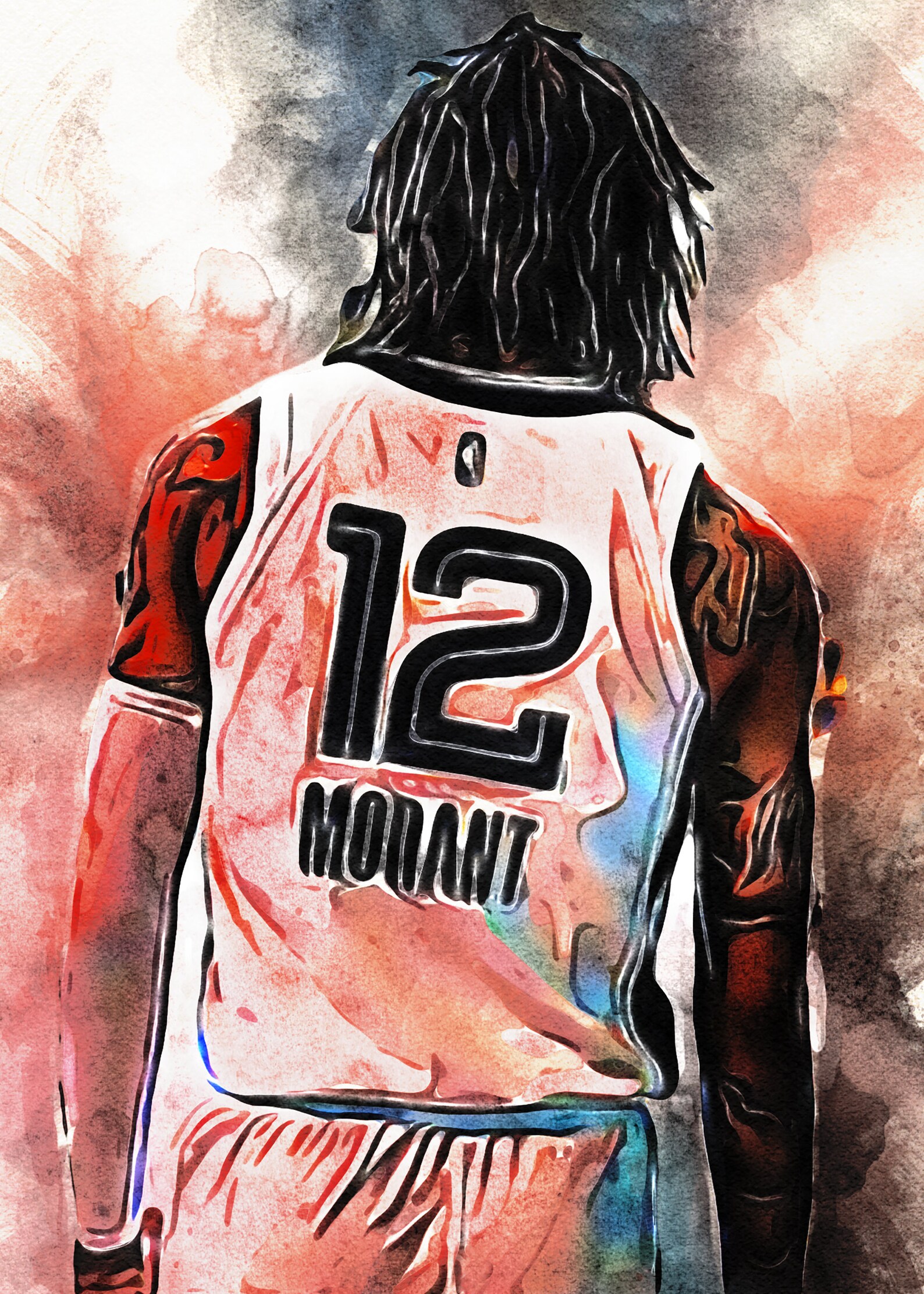 Ja Morant Oil Paint Design Canvas Print Wall Art Poster Nba - Etsy