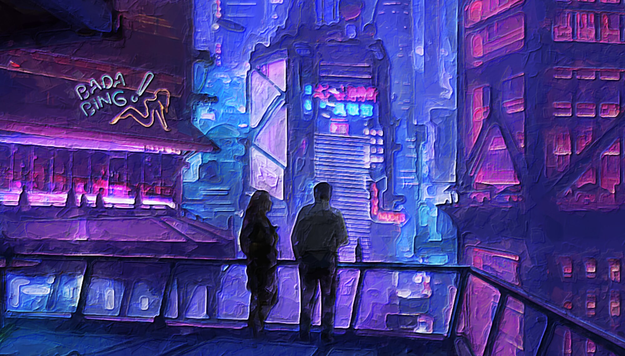 Cyberpunk Night City Canvas Oil Paint Fan Art With Unique | Etsy