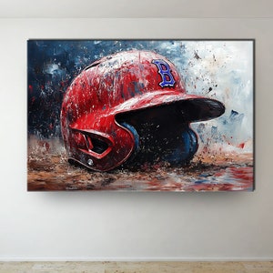 Boston Red Sox Canvas Art: Oil Paint Helmet Design, MLB Fan Gift - Etsy