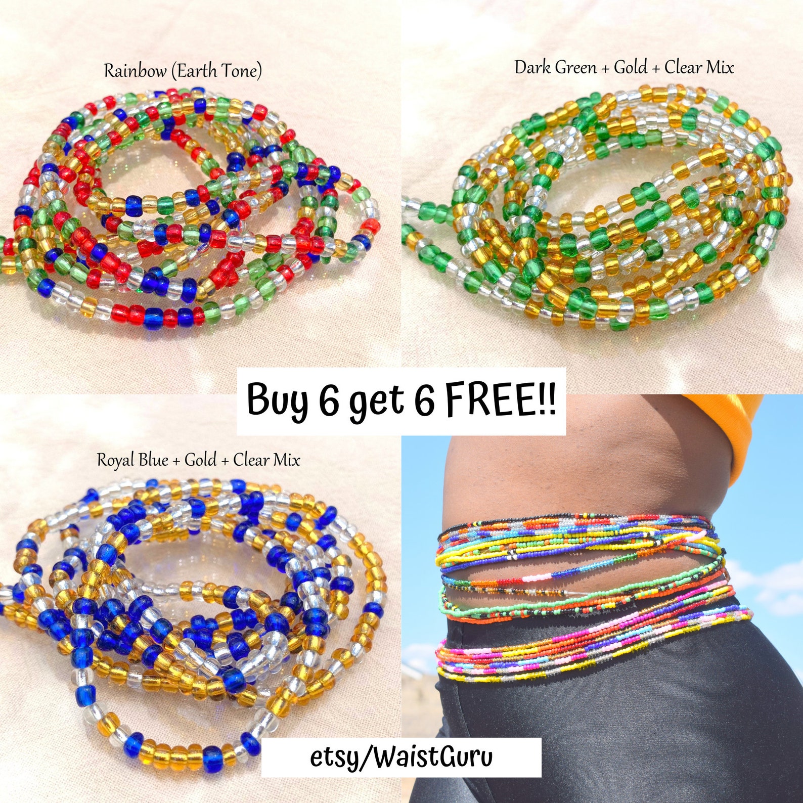 TIE on Waist Beads Waist Beads for Weight Loss Waist Bead - Etsy