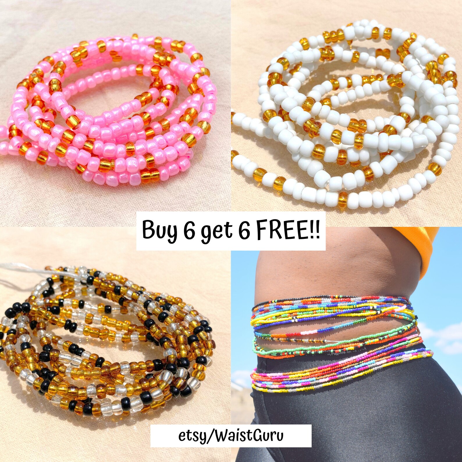 TIE on Waist Beads Waist Beads for Weight Loss Waist Bead - Etsy