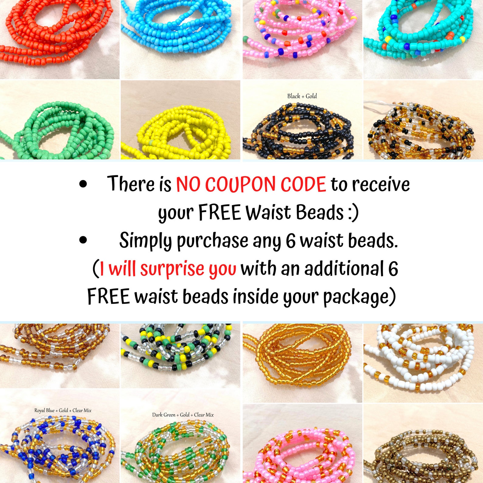TIE on Waist Beads Waist Beads for Weight Loss Waist Bead - Etsy
