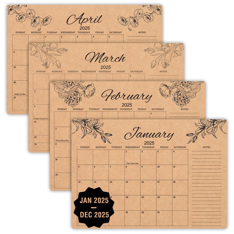 2025 Deskpad Calendar - Etsy