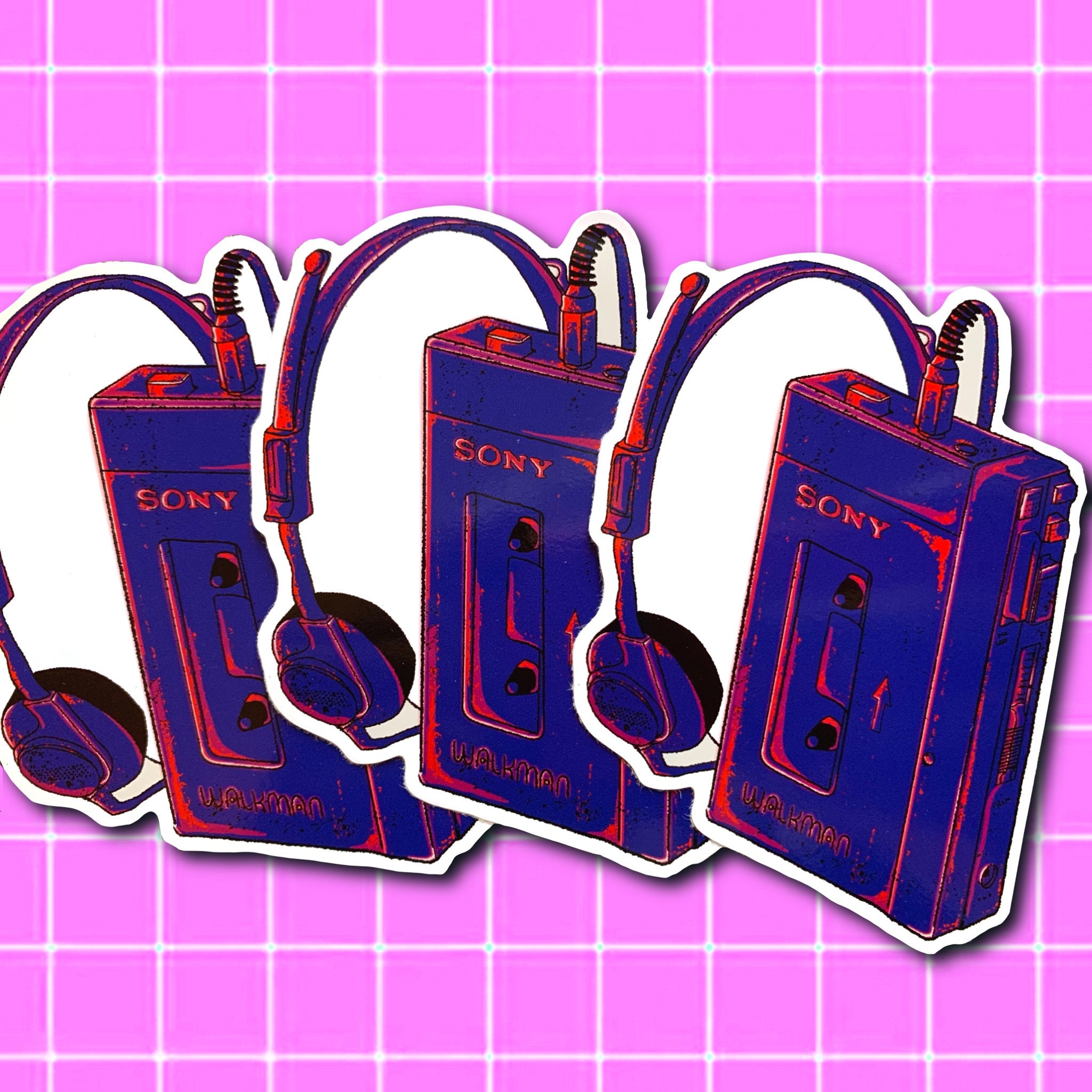 SONY WALKMAN STICKER Vinyl Weather Resistant Retro Style Music and ...