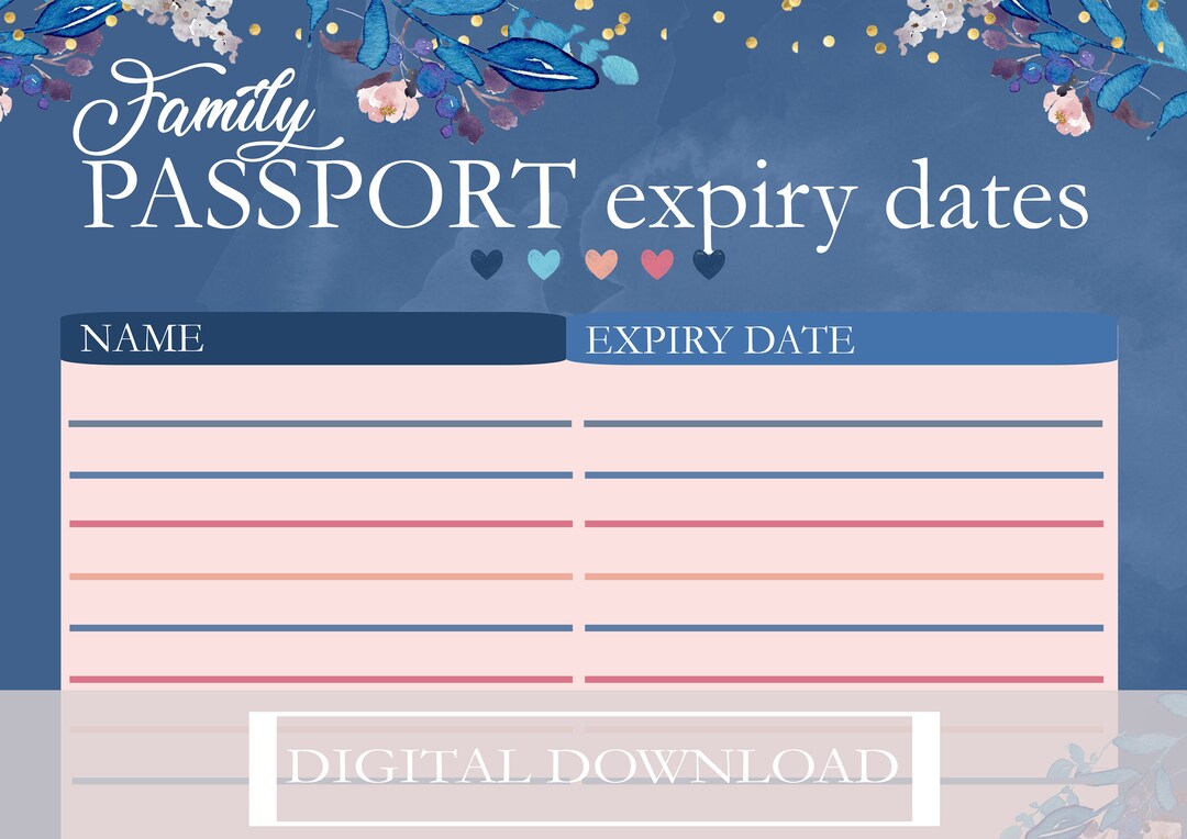 Passport Expiry Reminder Calendar Tracking - Etsy