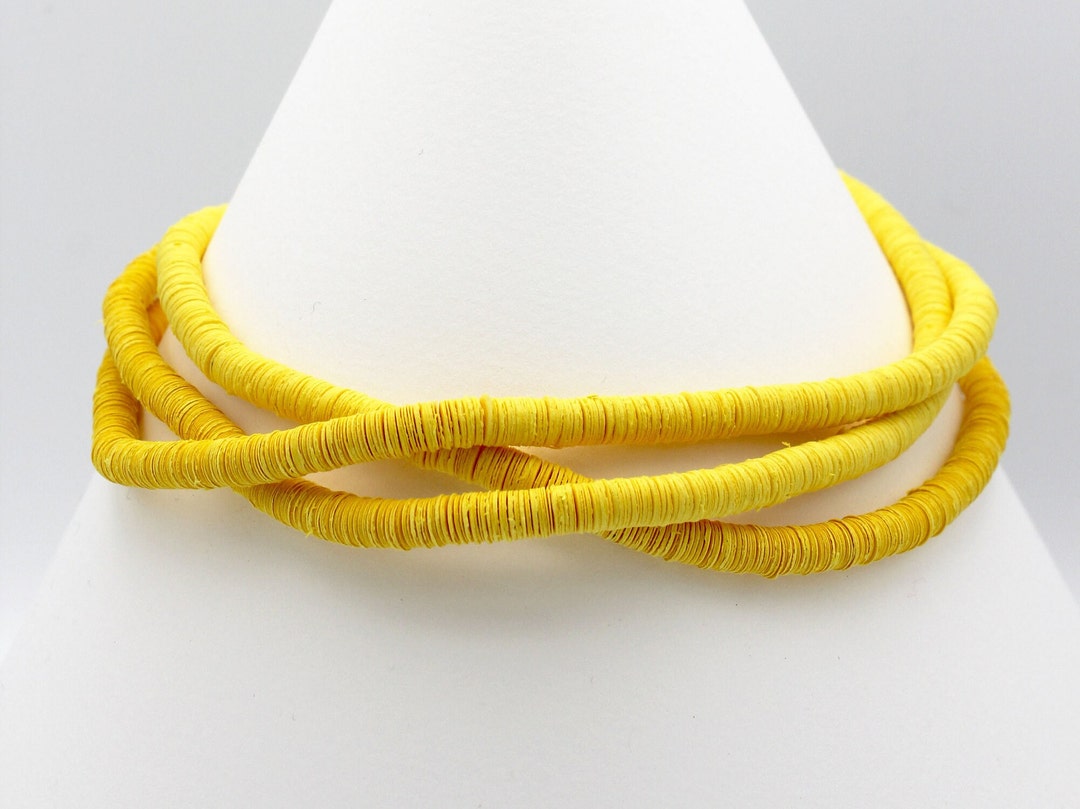 Lea Necklace Handmade Jewellery Yellow Three Strand Necklace ...