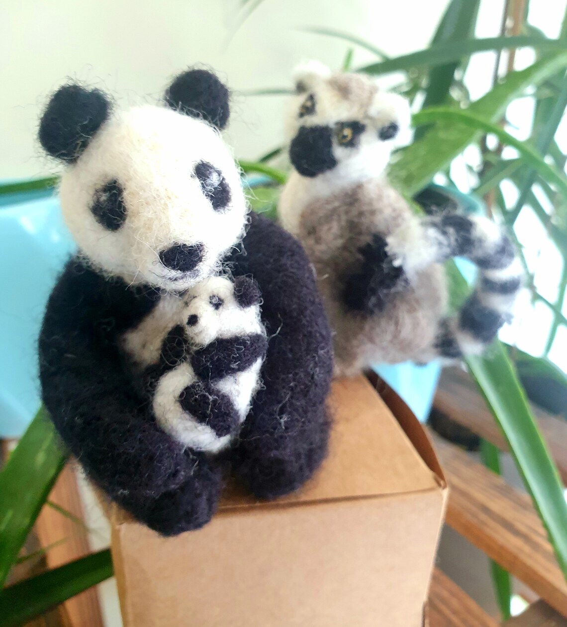 Needle Felted Panda and Cub - Etsy