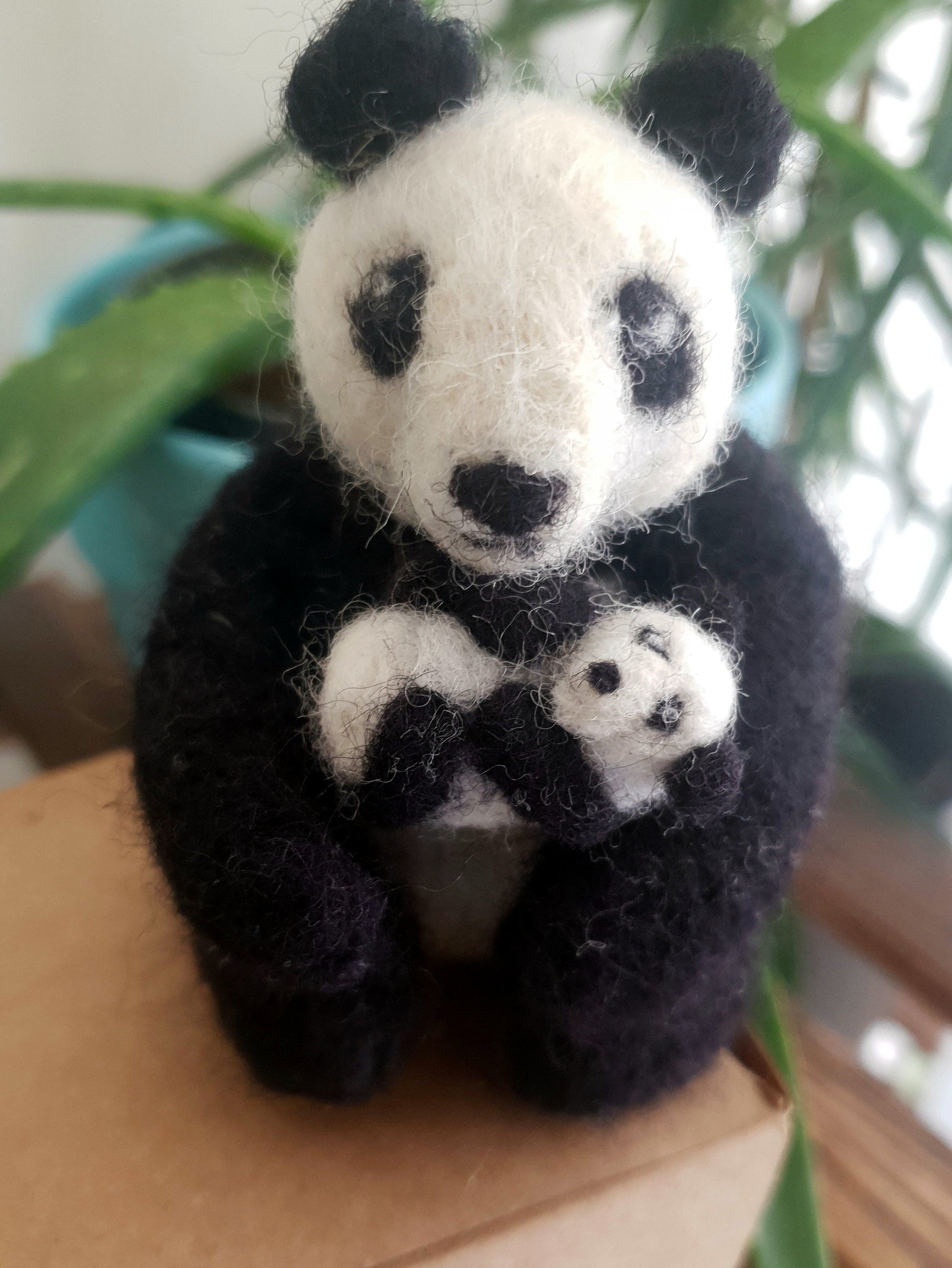 Needle Felted Panda and Cub - Etsy