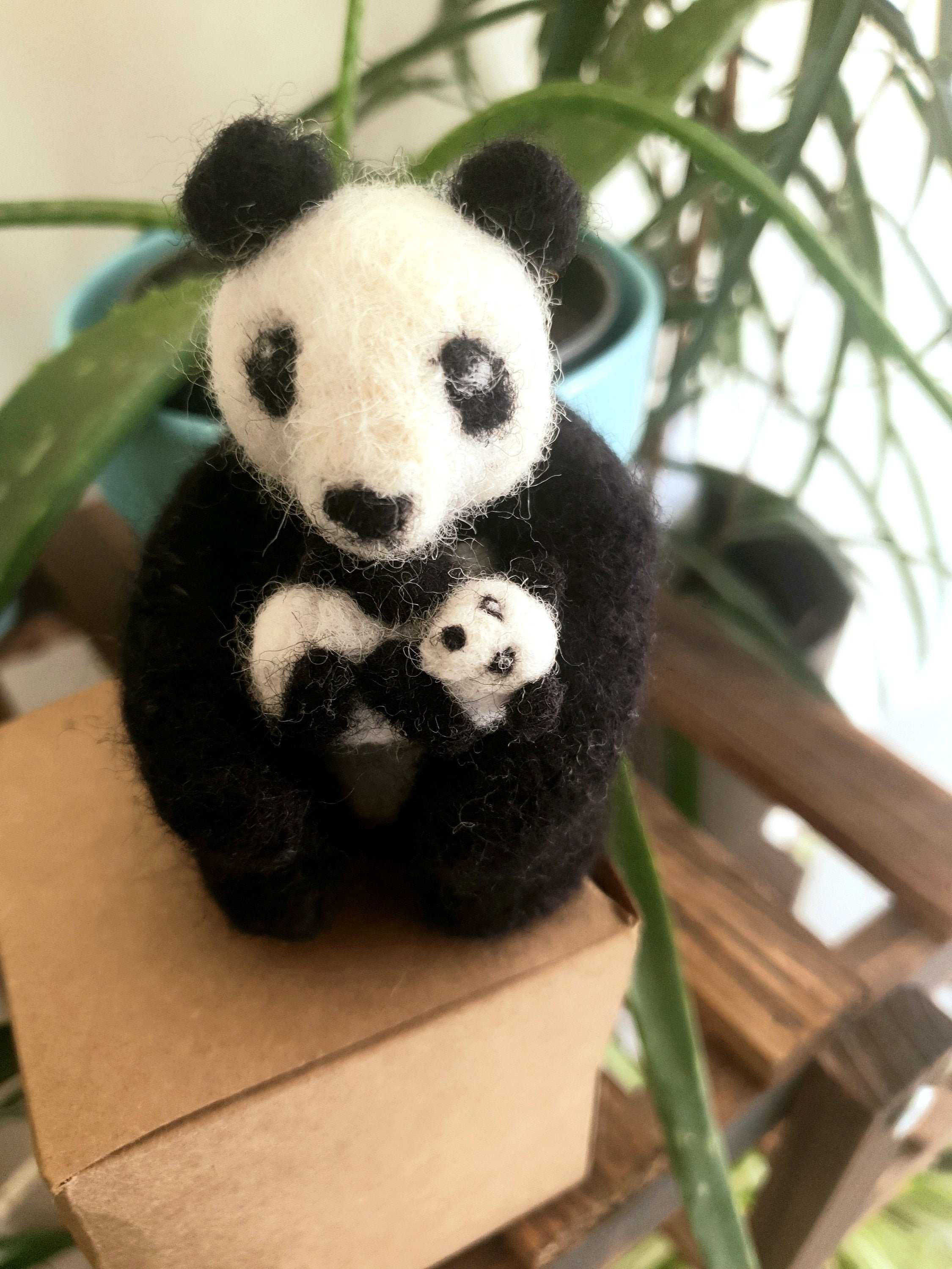 Needle Felted Panda and Cub - Etsy
