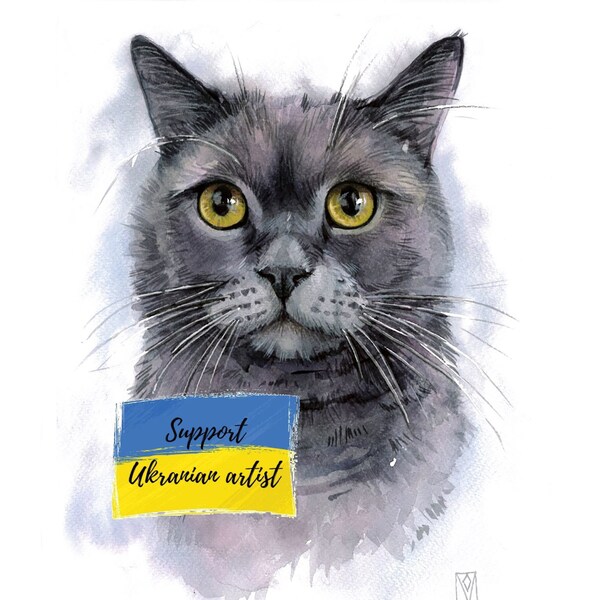 Hand Painted Cat - Etsy