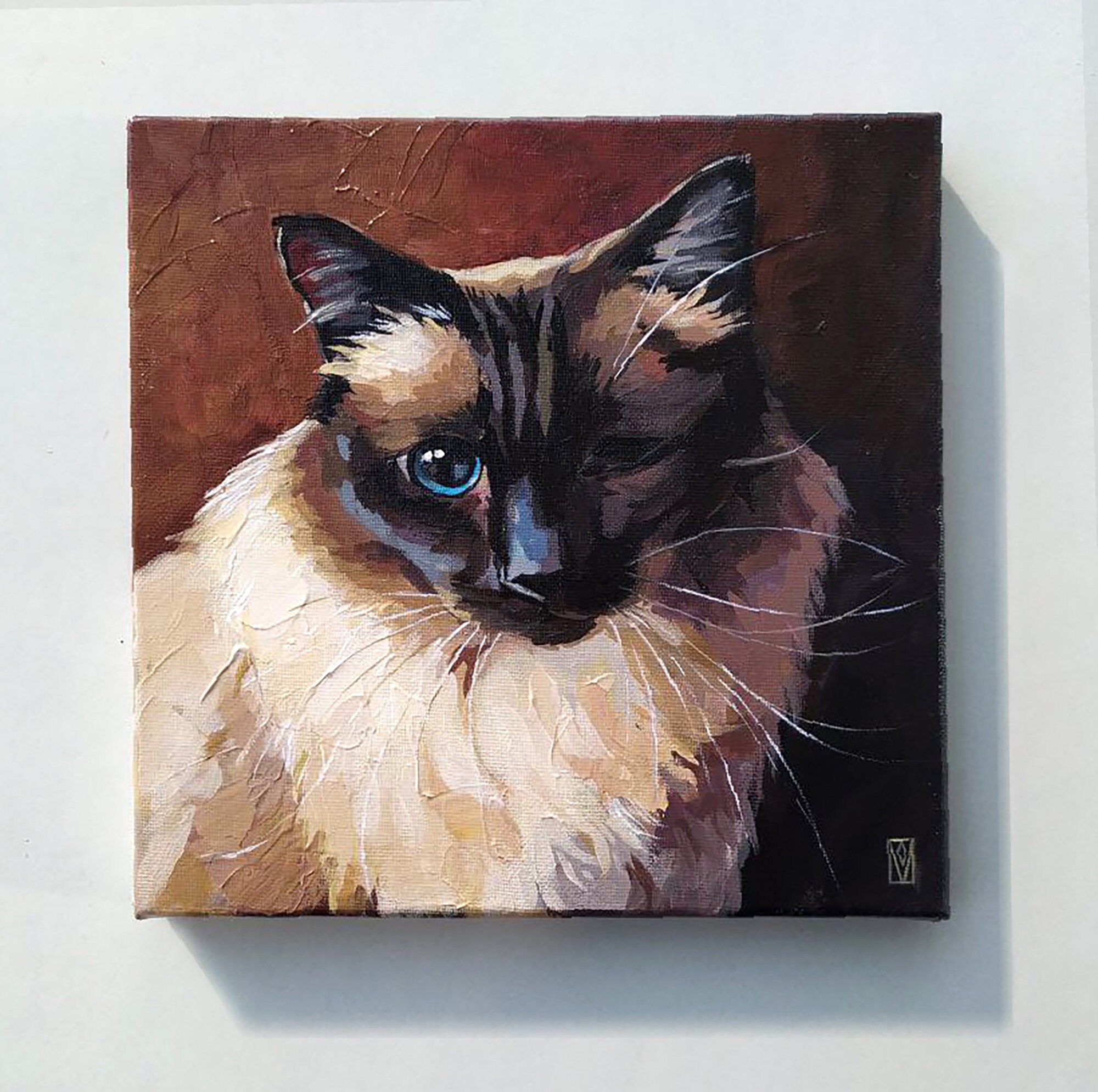 Custom Acrylic Cat Portrait Painted by Hand Realistic Cat | Etsy