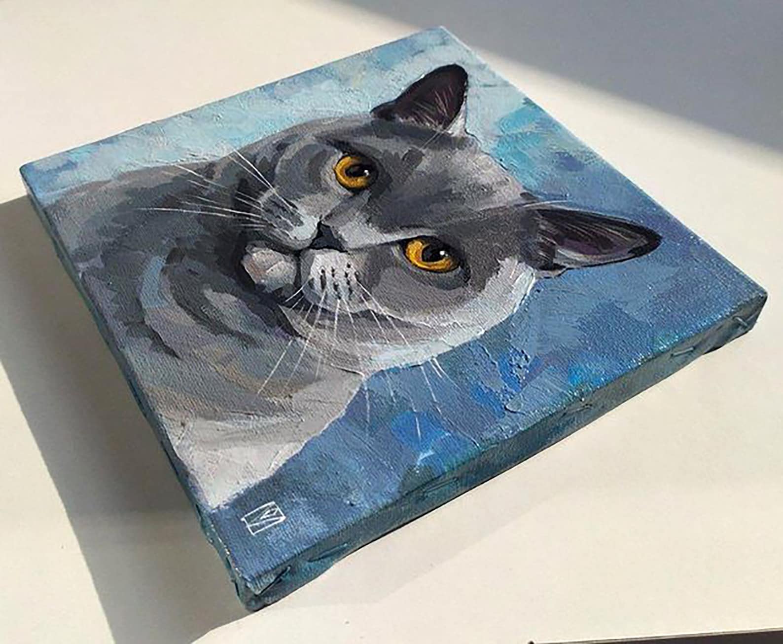 Custom Acrylic Cat Portrait Painted by Hand Realistic Cat | Etsy