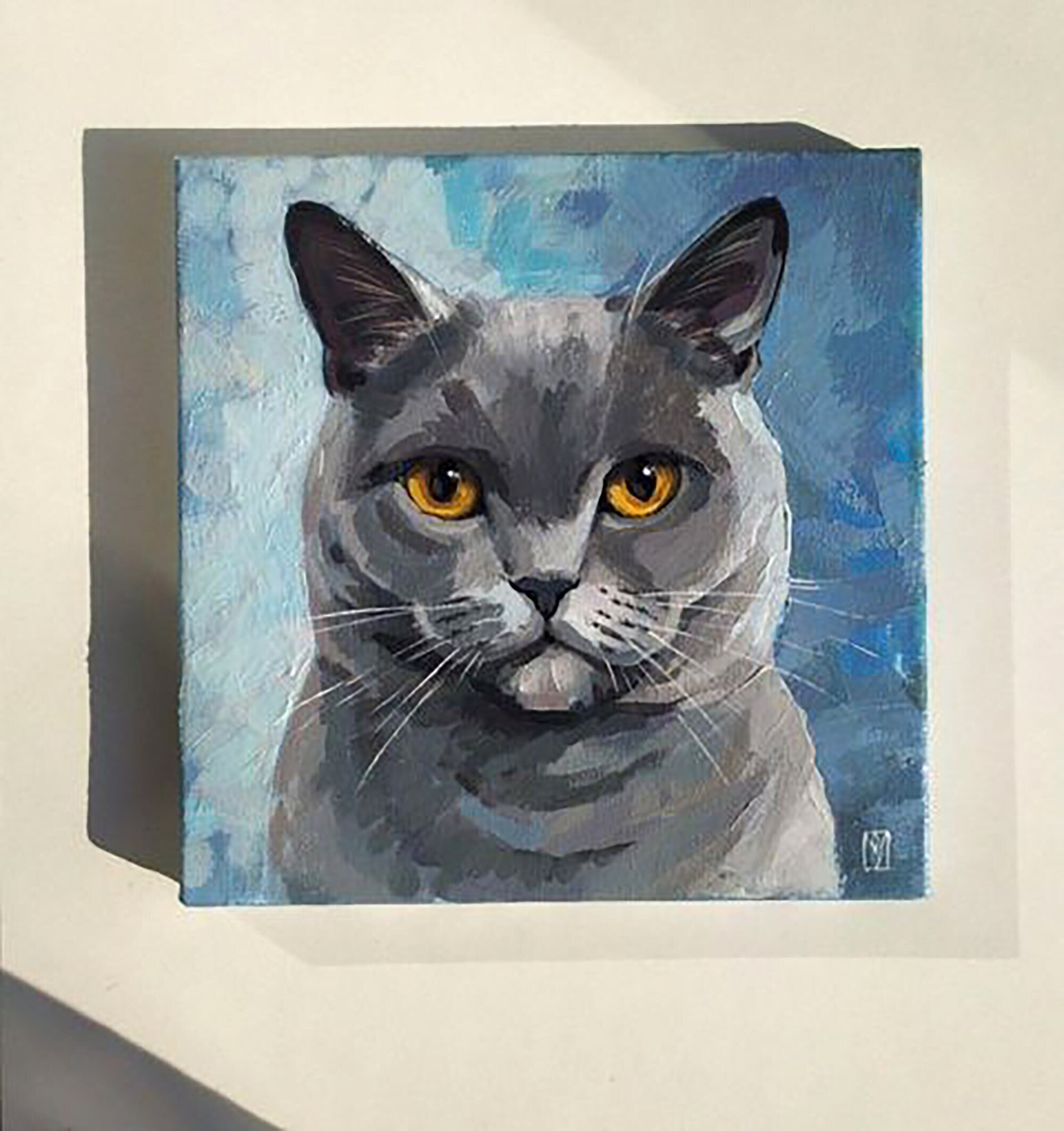 Custom Acrylic Cat Portrait Painted by Hand Realistic Cat | Etsy