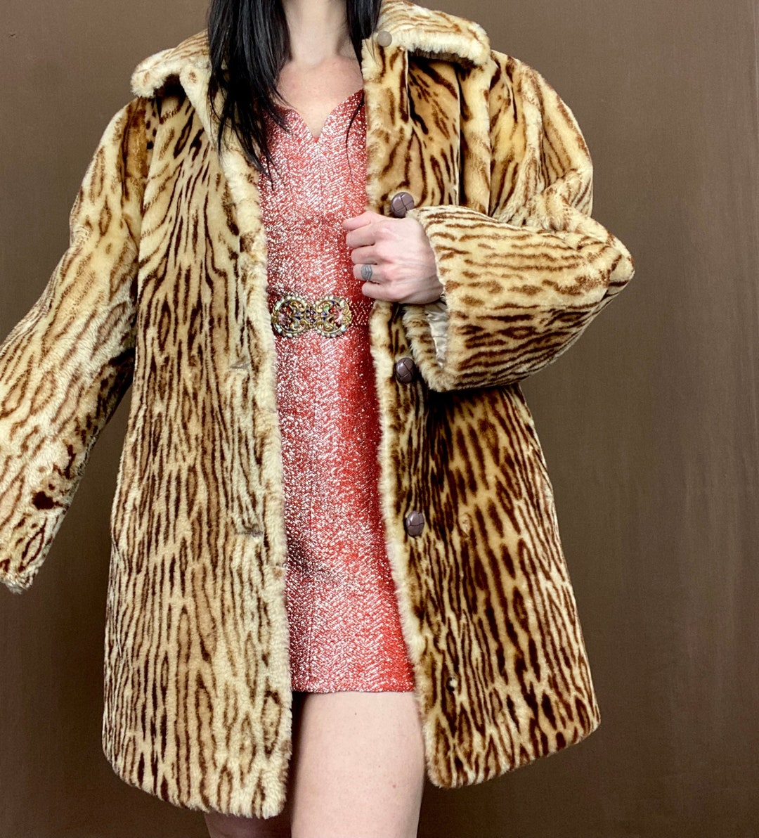 1960s Leopard Print Lamb Fur Jacket // Size M - Etsy