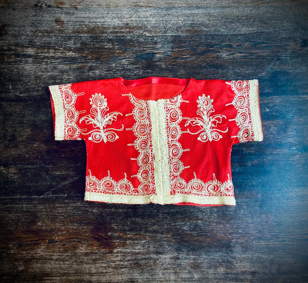 1970s Gold Embroidered Moroccan Top Size XS - Etsy