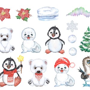 Arctic Animals Clipart, Penguin, Seal, Polar Bear, Baby Animals Clipart ...