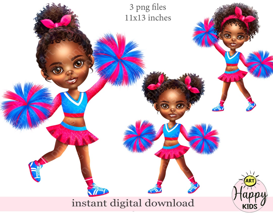 Black Cheerleader Clipart, Cheerleader With Pompoms, Sport, Cheerleader ...