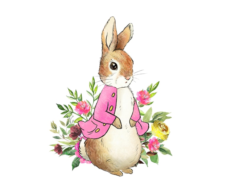 Flopsy Bunny PNG Rabbit Sublimation Design Baby Shower - Etsy