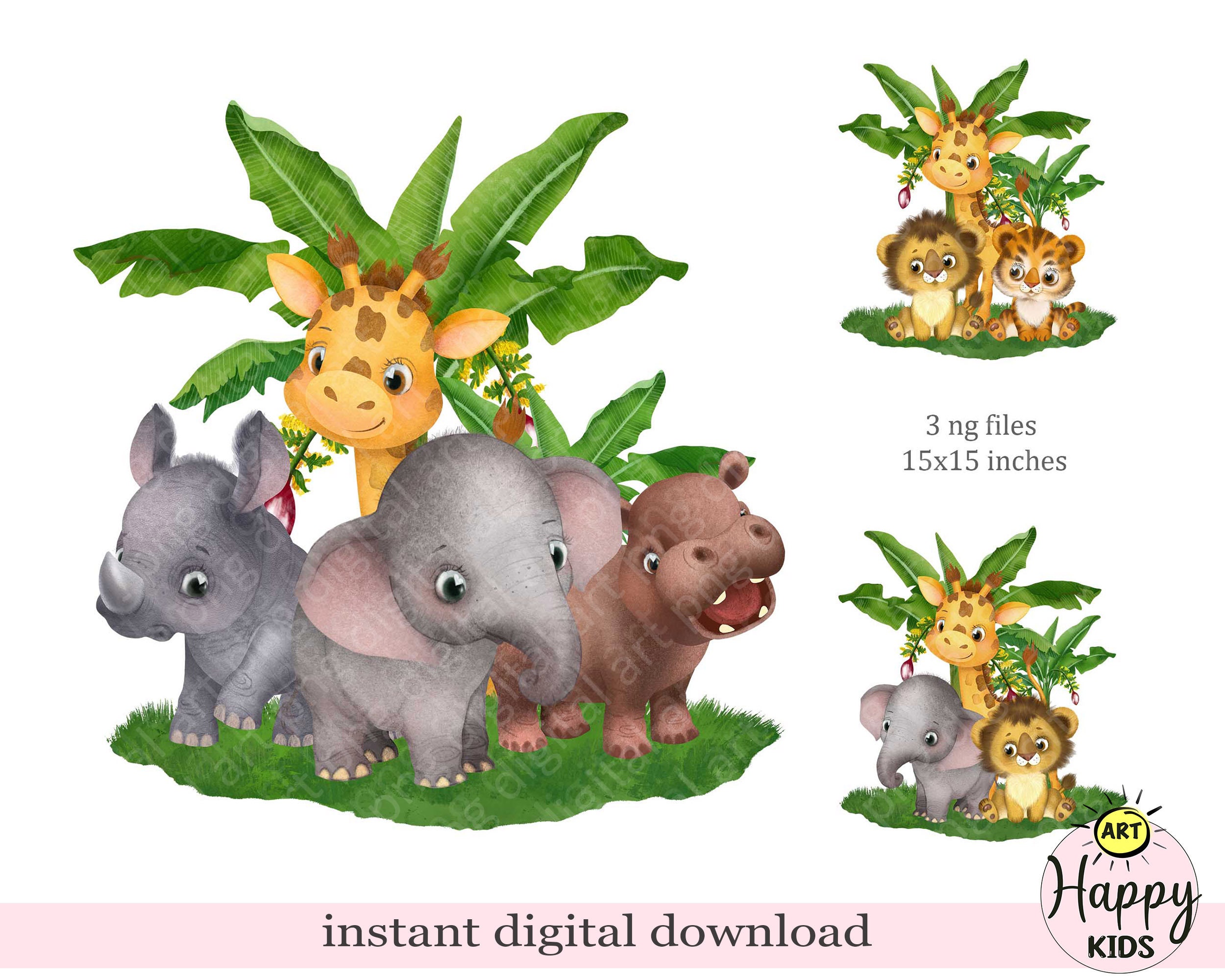 Safari Wild Animals Baby Animals African Animals Png Print - Etsy