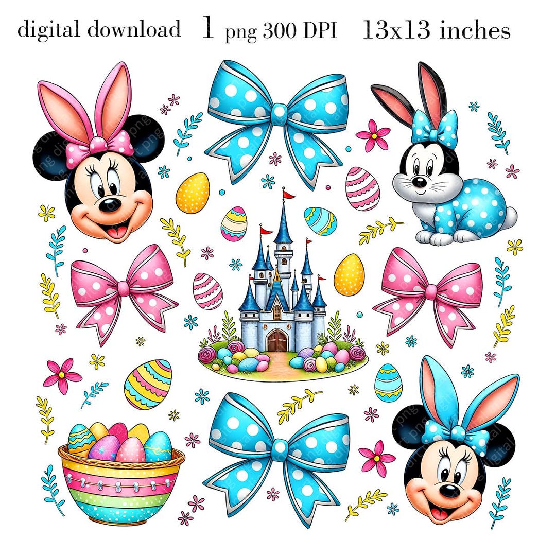 Easter Movie Mouse Cartoon Png, Easter Bunny Png, Minnie Mouse Happy ...