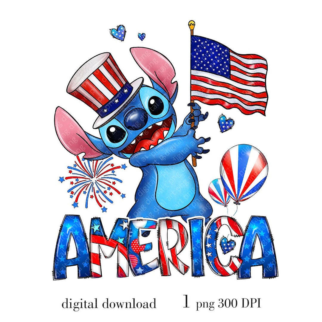 Patriotic Stitch 4th of July PNG, Hand-drawn Print, American Flag ...