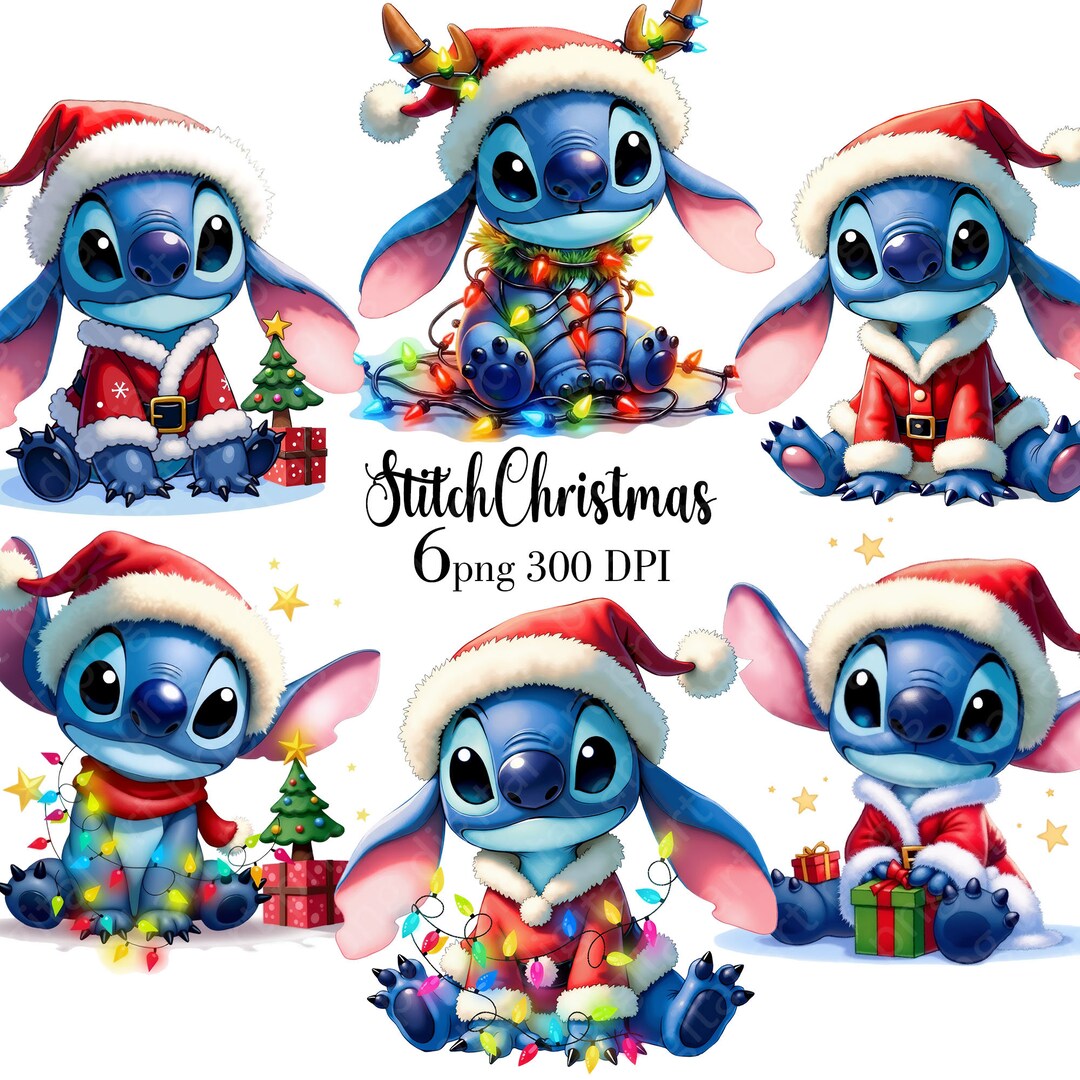 Christmas Stitch Print PNG, Stitch Santa Claus Costume, Christmas ...