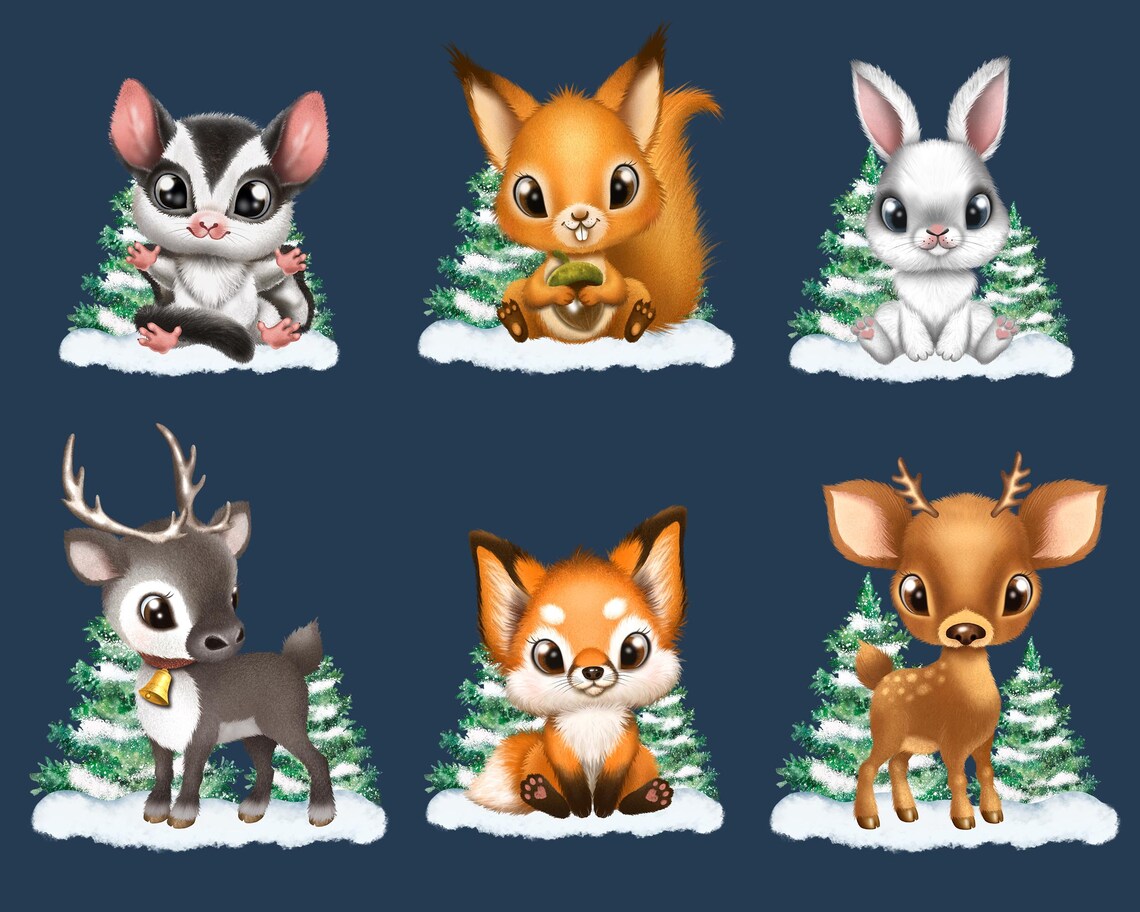 Forest Animals Clipart Forest Animals Children Print Png - Etsy