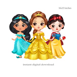 Princess PNG Clipart, Print Cinderella Aurora Ariel Jasmine Belle Snow ...