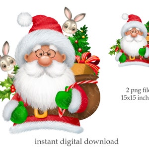 Santa Claus Png, Santa With Bunnies, Cute Santa in Red Hat, Santa ...