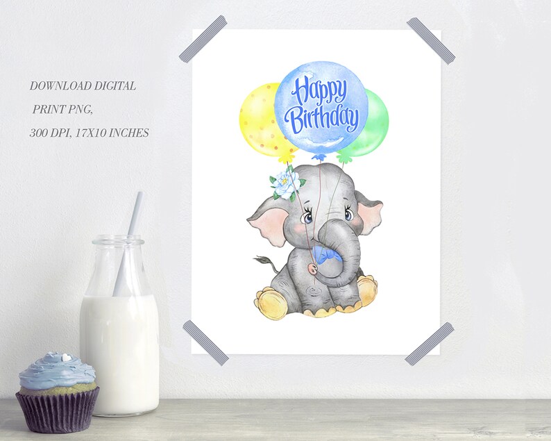 Elephant Boy Png Sublimation Design Boy Birthday Elephant - Etsy