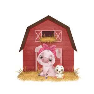 Farm Animals Watercolor Clipart, Nursery Decor, Baby Wall Art, Baby ...