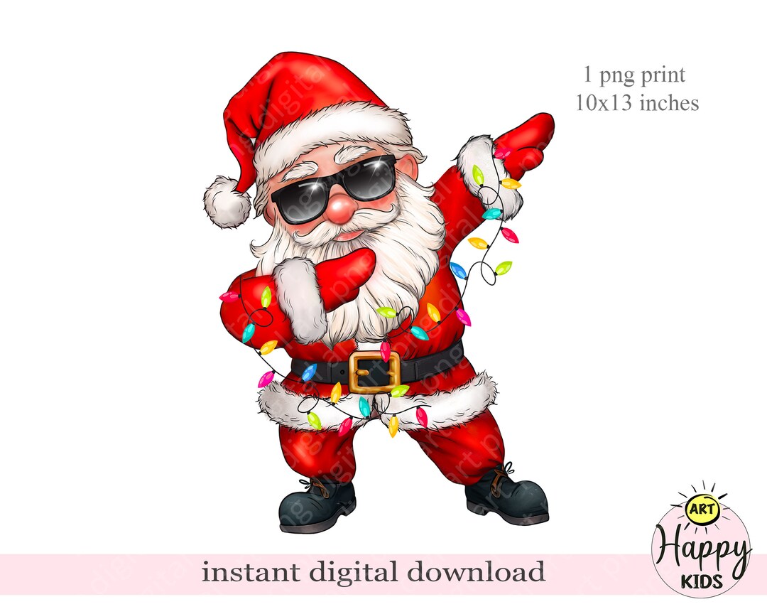 Dubbing Santa Png Sublimation Design, Santa With a Garland, Santa ...