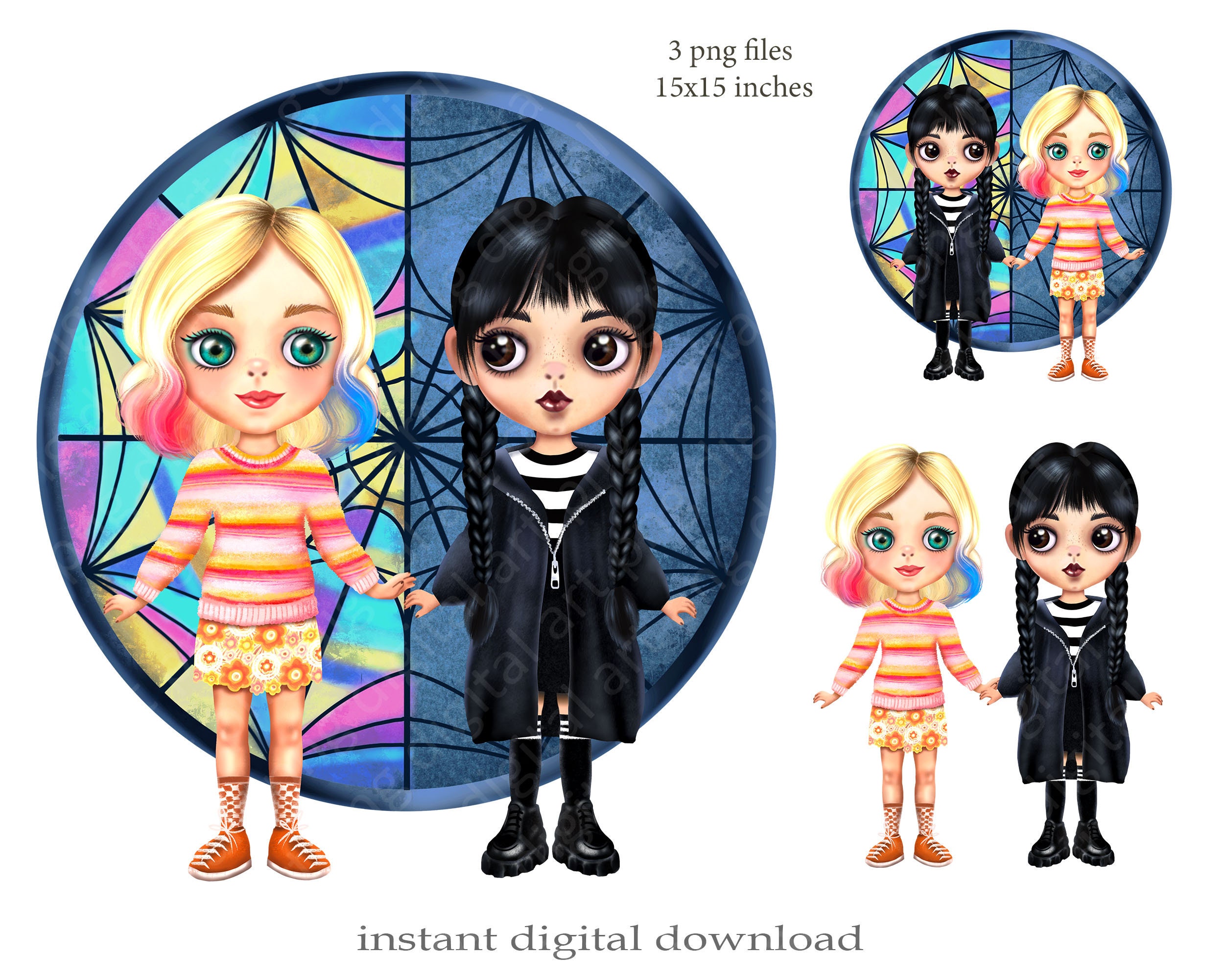 Wednesday and Enid Png Print Wednesday Girl Sublimation - Etsy Canada