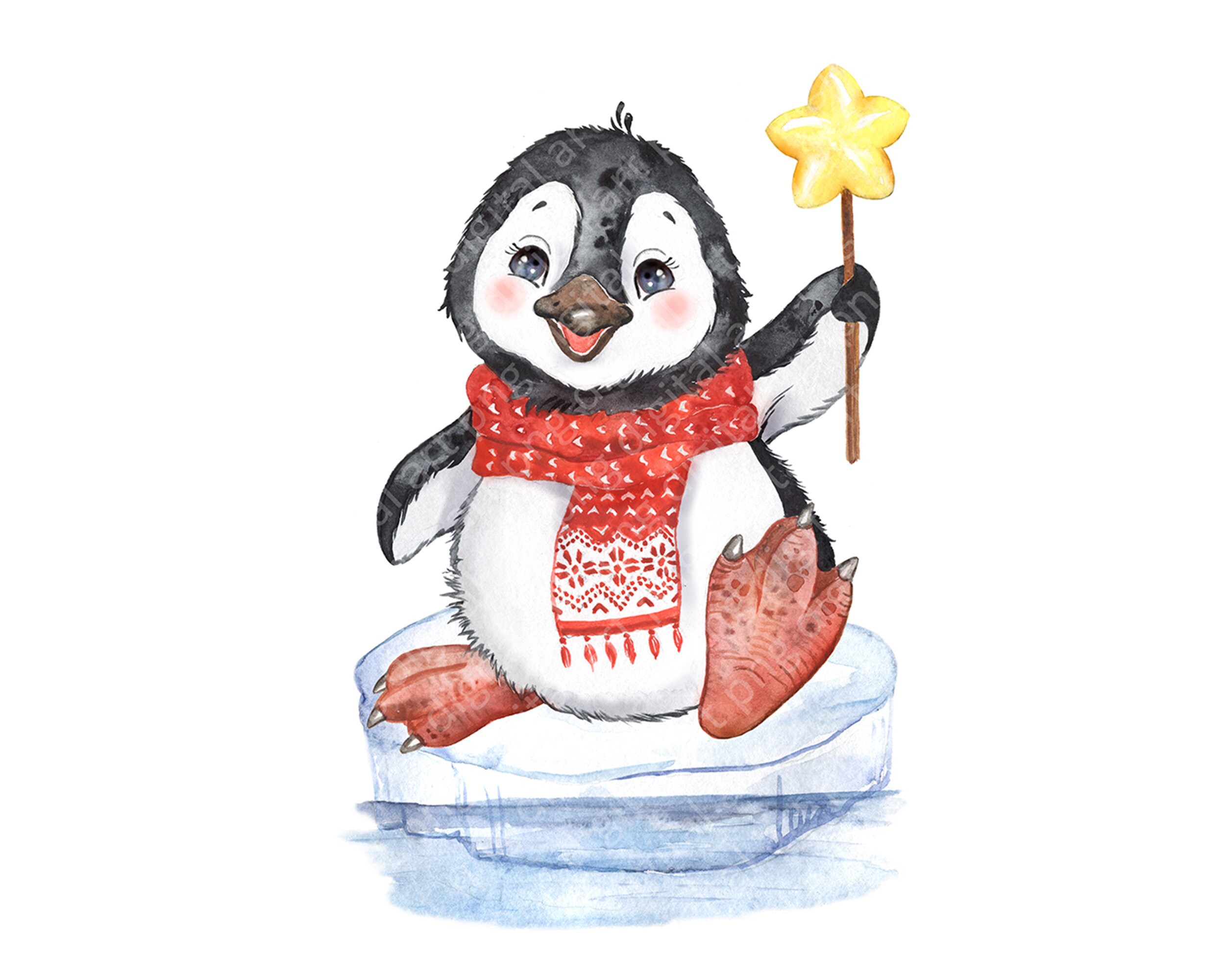 Arctic Animals Clipart Penguin Seal Polar Bear Baby - Etsy