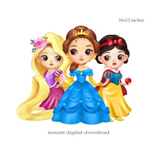 Princess PNG Clipart, Print Cinderella Aurora Ariel Jasmine Belle Snow ...