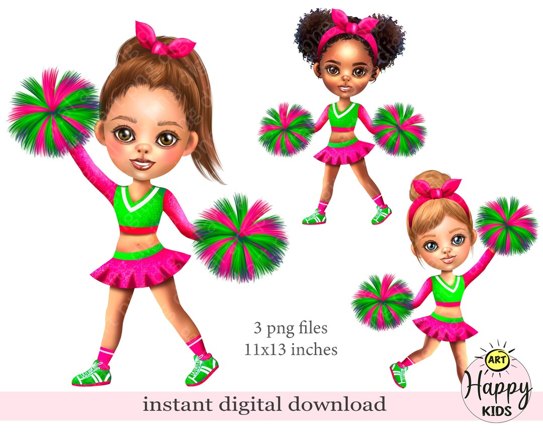Cheerleader Clipart, Cheerleader With Pompoms, Sport, Cheerleader PNG ...
