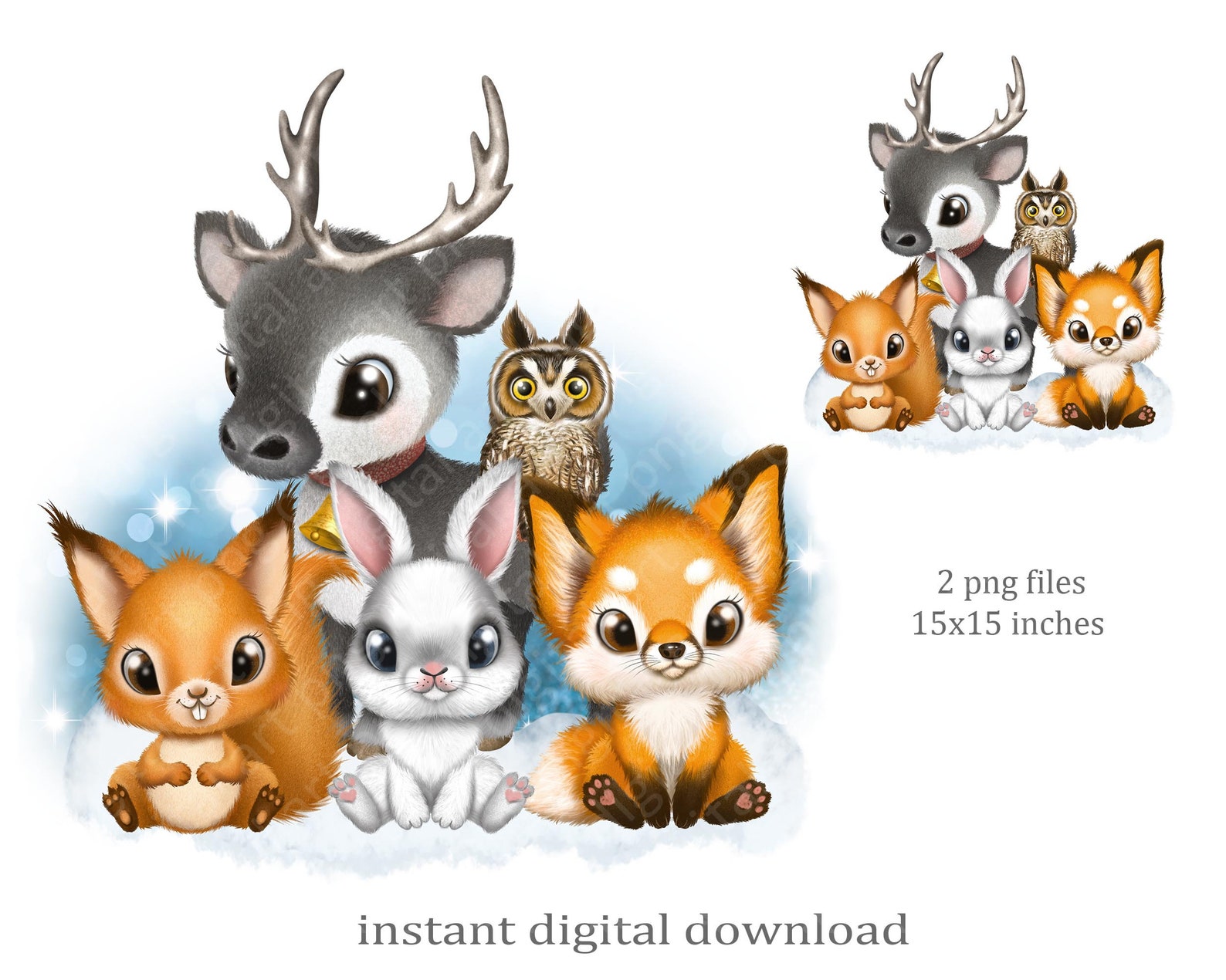 Forest Baby Animals PNG Forest Animals Sublimation Design - Etsy