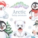 Arctic Animals Clipart, Penguin, Seal, Polar Bear, Baby Animals Clipart ...