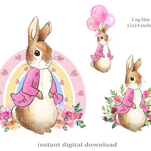 Flopsy Bunny PNG, Rabbit Sublimation Design, Baby Shower Design, Baby ...
