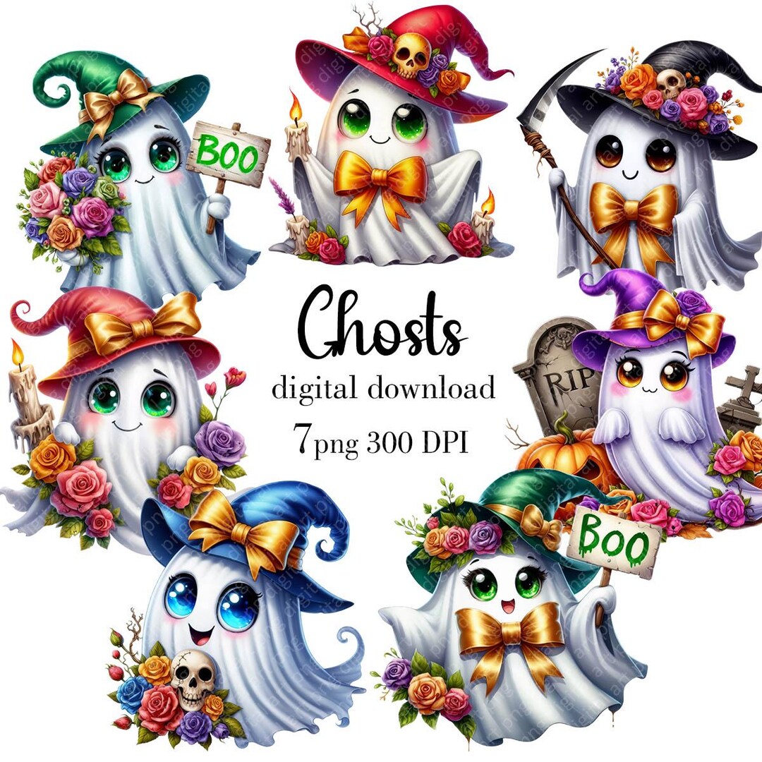 Halloween Ghost Png, Halloween Prints Png, Spooky BOO Png, Ghost ...