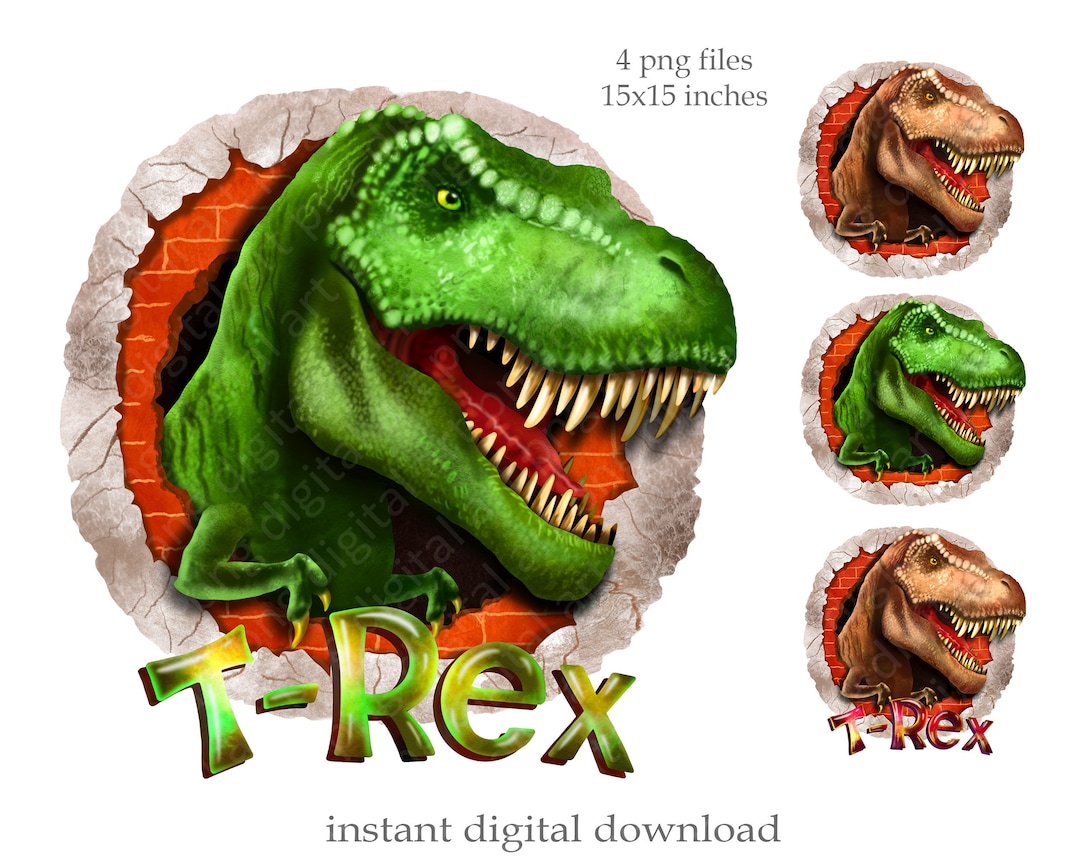 T-rex Dinosaur, T-rex Png, Sublimation Design, Dinosaur Png, T-rex Png ...