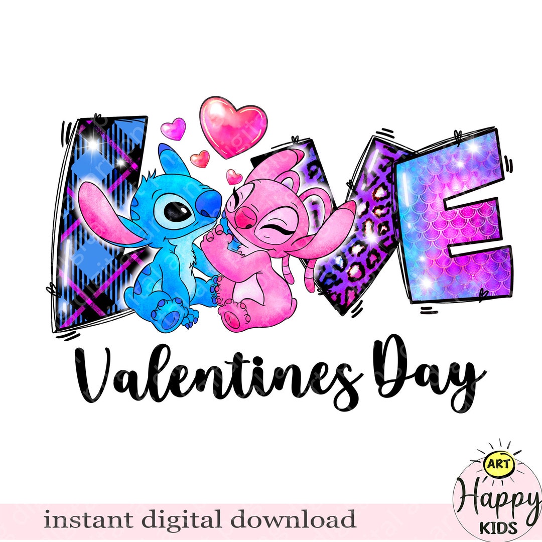 Happy Valentine' S Day Stitch Png, Sublimation Design, Valentine Png ...