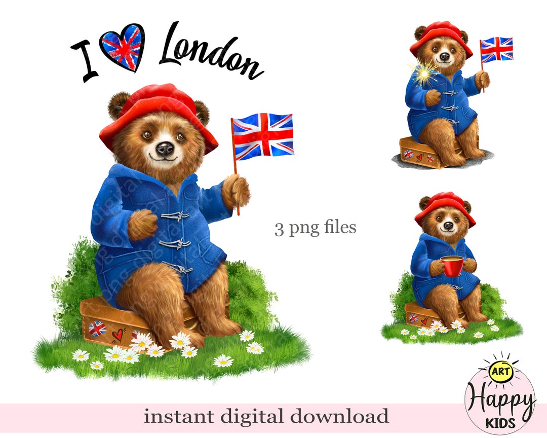 Little London Bear PNG, Bear PNG, Bear Print, Bear Sublimation Design ...