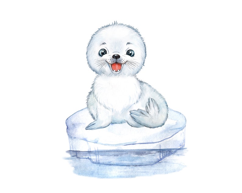Arctic Animals Clipart Penguin Seal Polar Bear Baby - Etsy