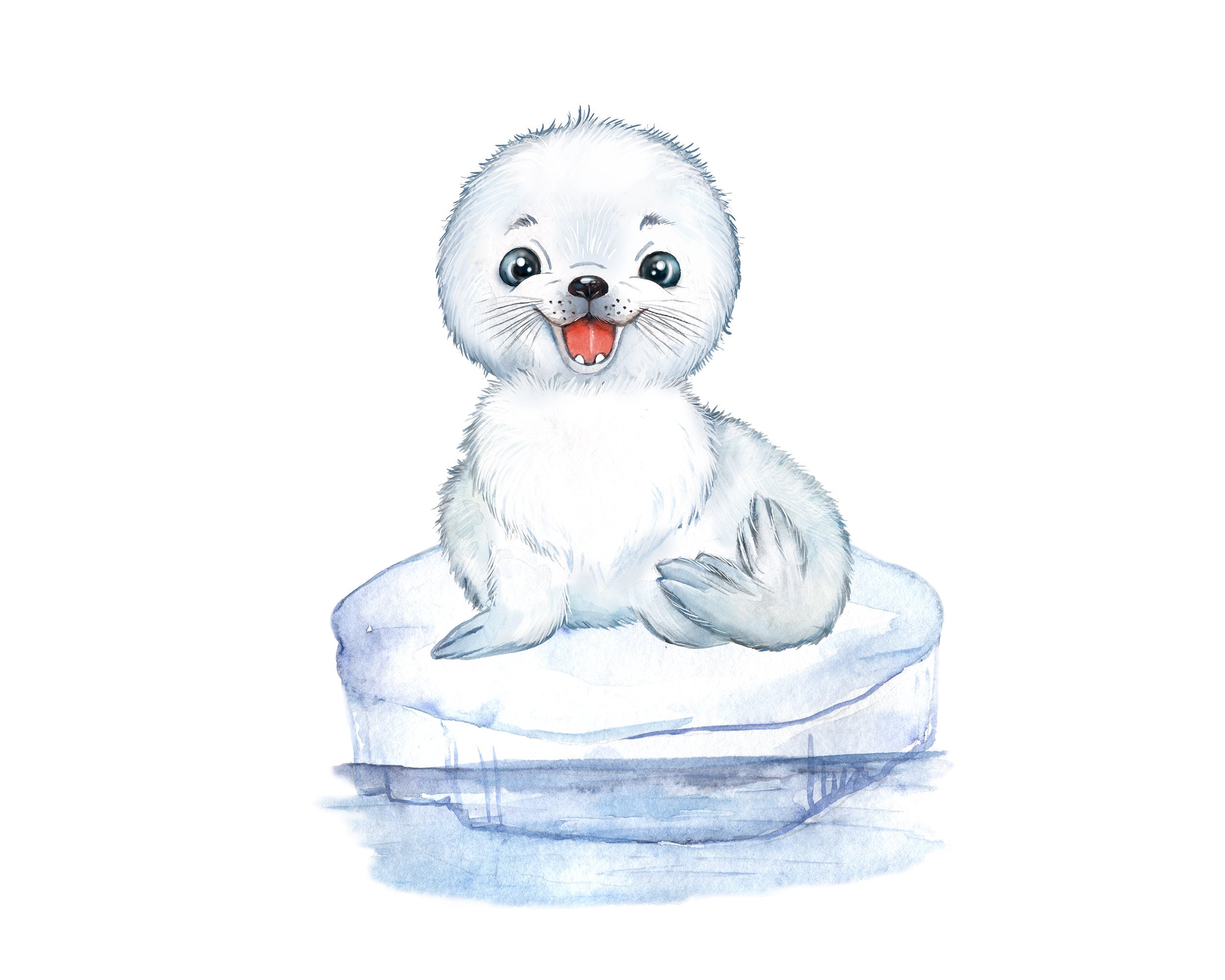 Arctic Animals Clipart Penguin Seal Polar Bear Baby - Etsy