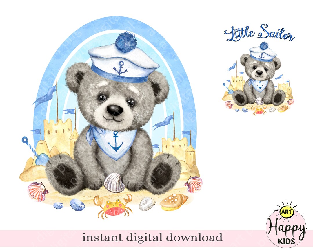 Teddy Bear Sailor Png Print. A Little Boy, Cute Sailor Bear Print in a ...